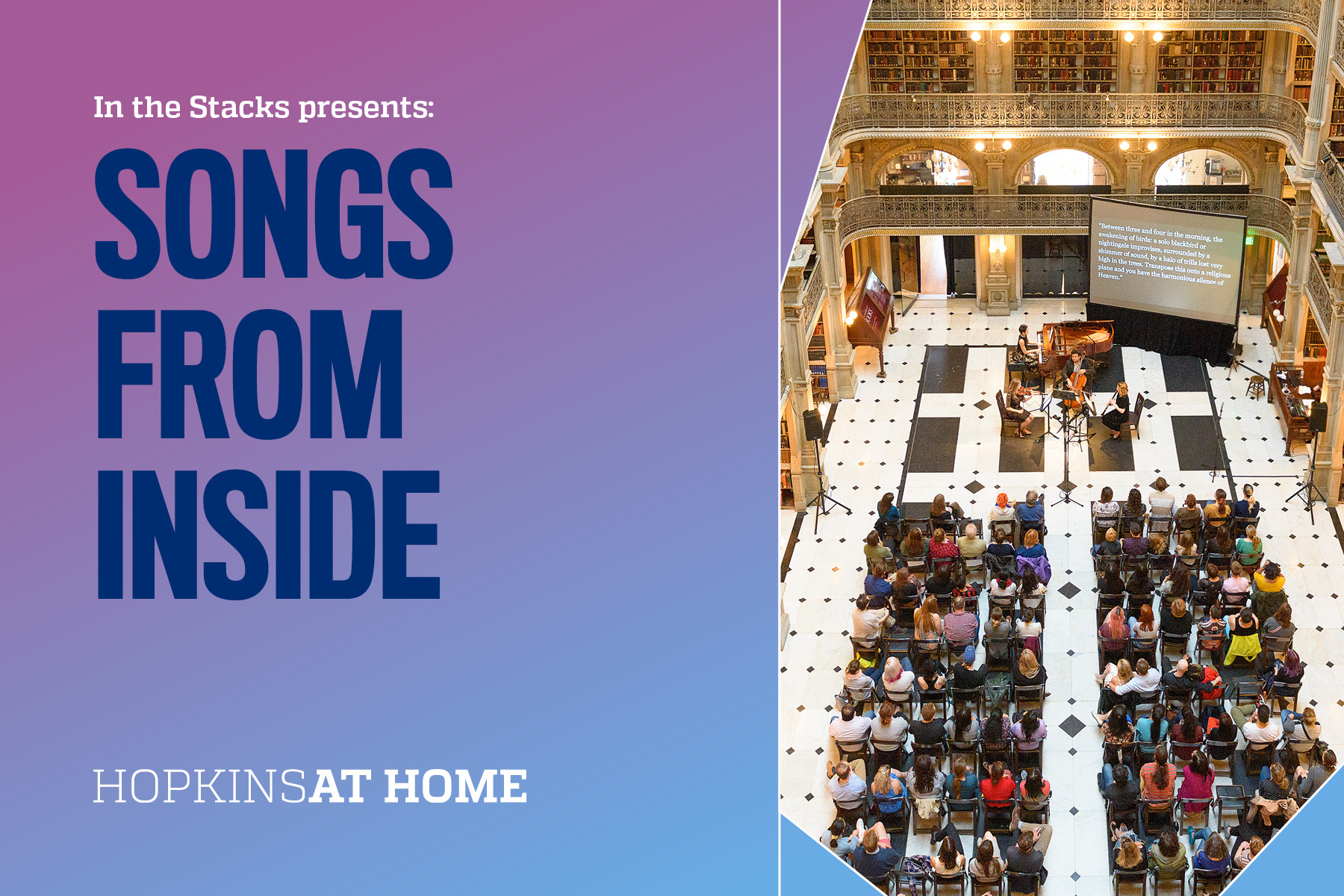 In the Stacks: Songs from Inside - Virtual Livestream | Johns Hopkins Events